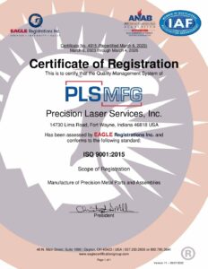 Our Certification - Precision Laser Services